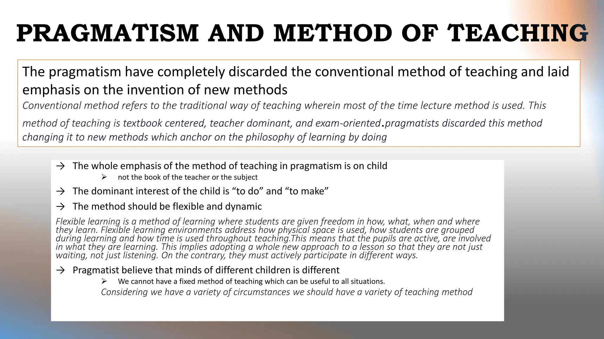 Pragmatism and Method of Teaching (nhona) tamdan.pptx