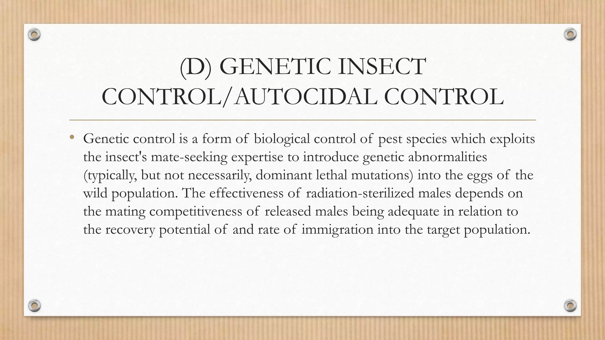 Recent methods of pest control | PPTX