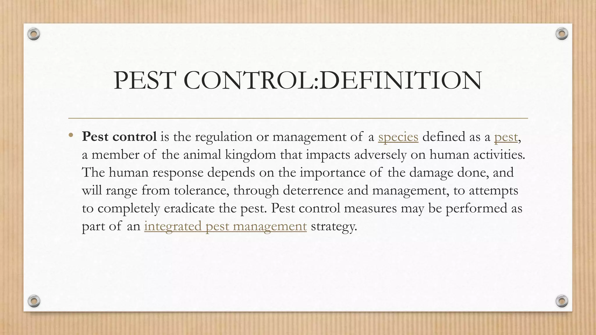 Recent methods of pest control | PPTX