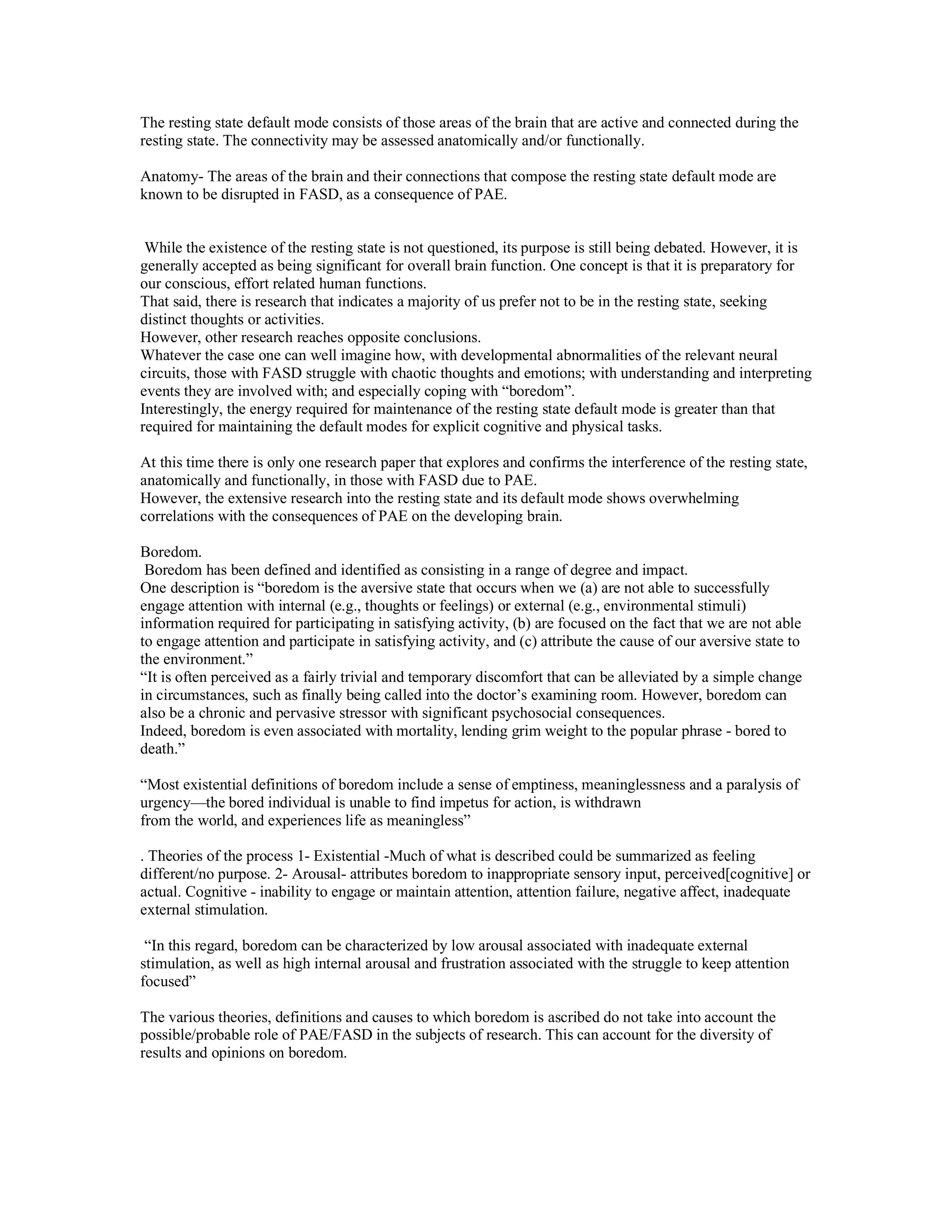 The Resting State and its Default Mode: in those with FASD | PDF