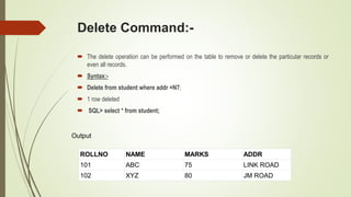 SQL commands | PPTX