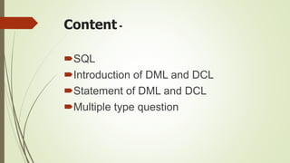 SQL commands | PPTX