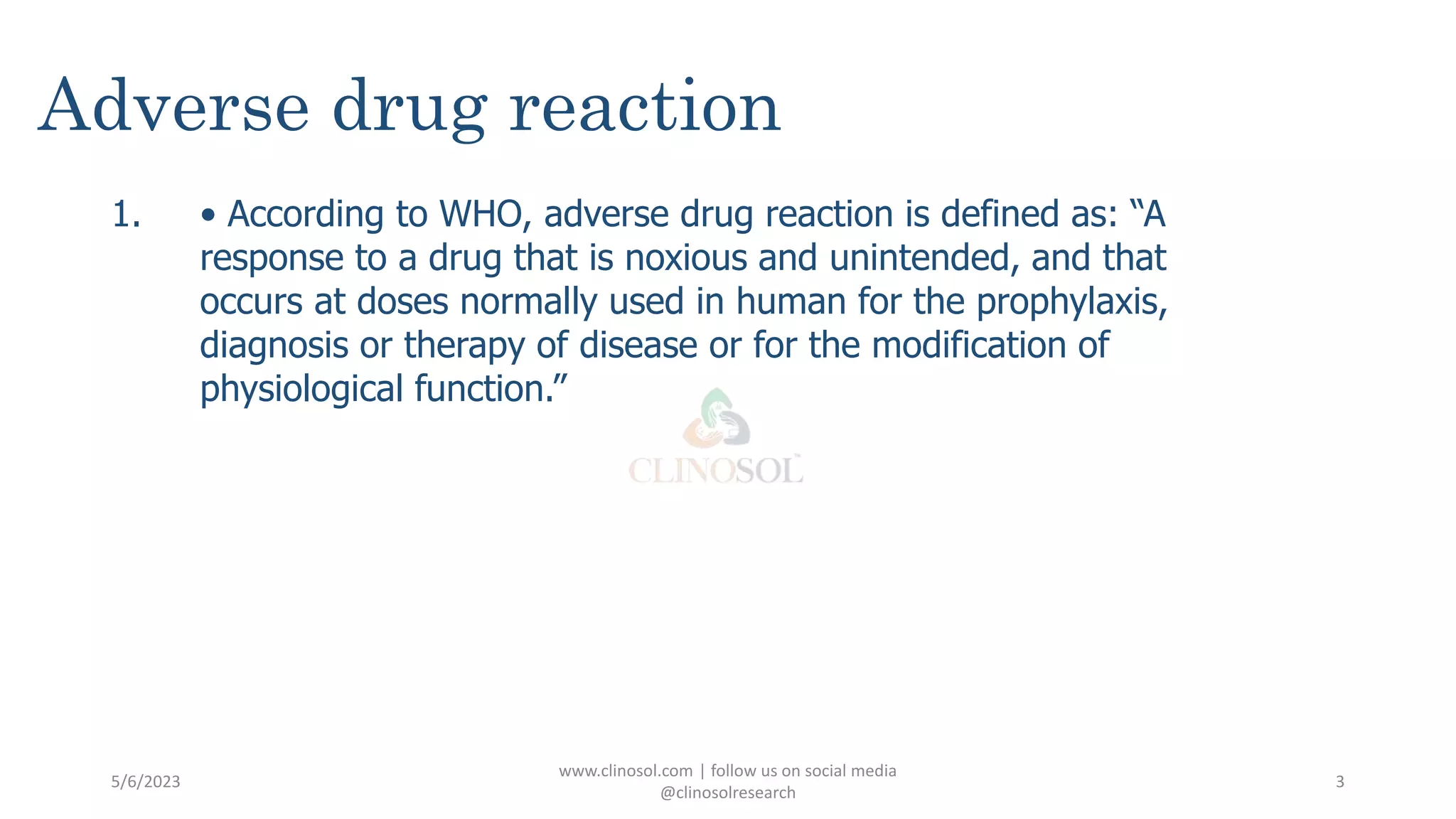 What is an adverse drug reaction and different types of ADRS | PPTX