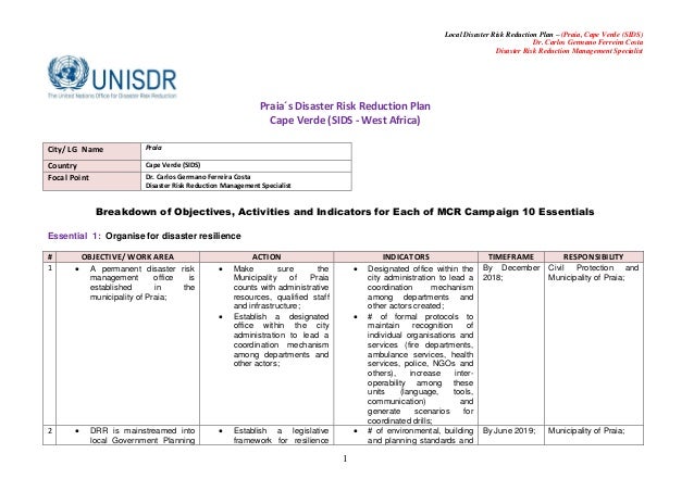 Praia s Disaster Risk Reduction Plan UNISDR praia-s-disaster-risk-reduction-plan-unisdr