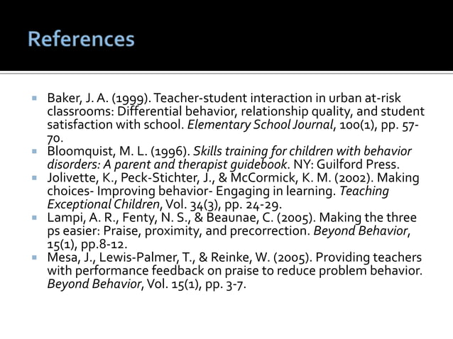 Improving Student Behavior Giving Praise and Encouragement | PPT