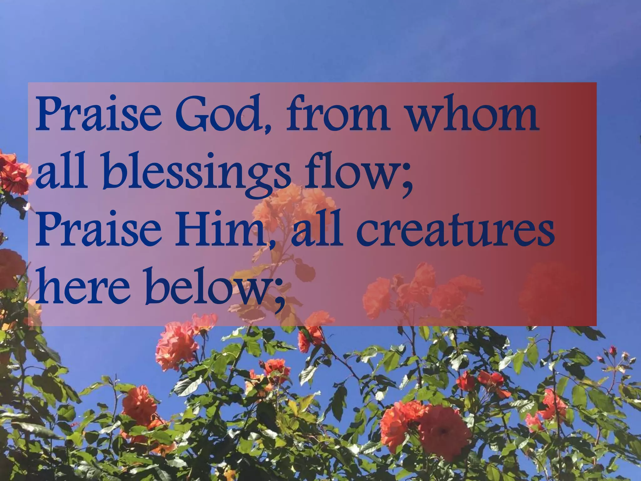 Praise God From Whom All Blessings Flow | PPT