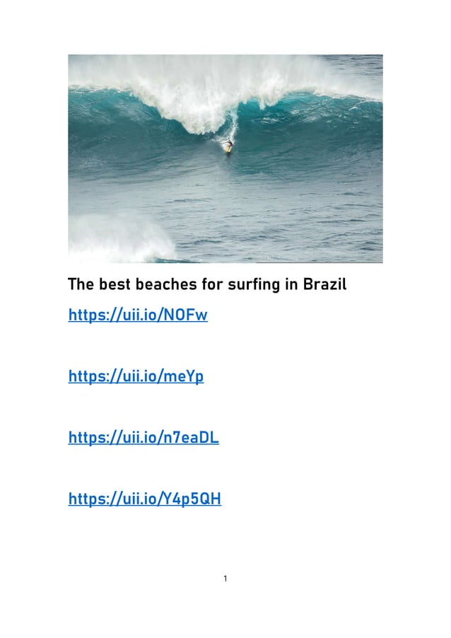Beautiful beaches in Brazil for surfingl.pdf | Surfing and Bodyboarding | Extreme Sports