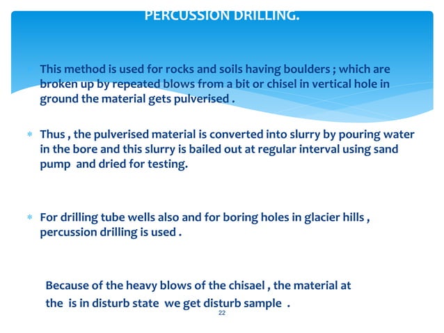 methods of sub-surface exploration, methods of boring, number, location and depth of boring. | PPTX