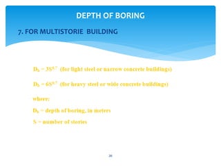 methods of sub-surface exploration, methods of boring, number, location ...