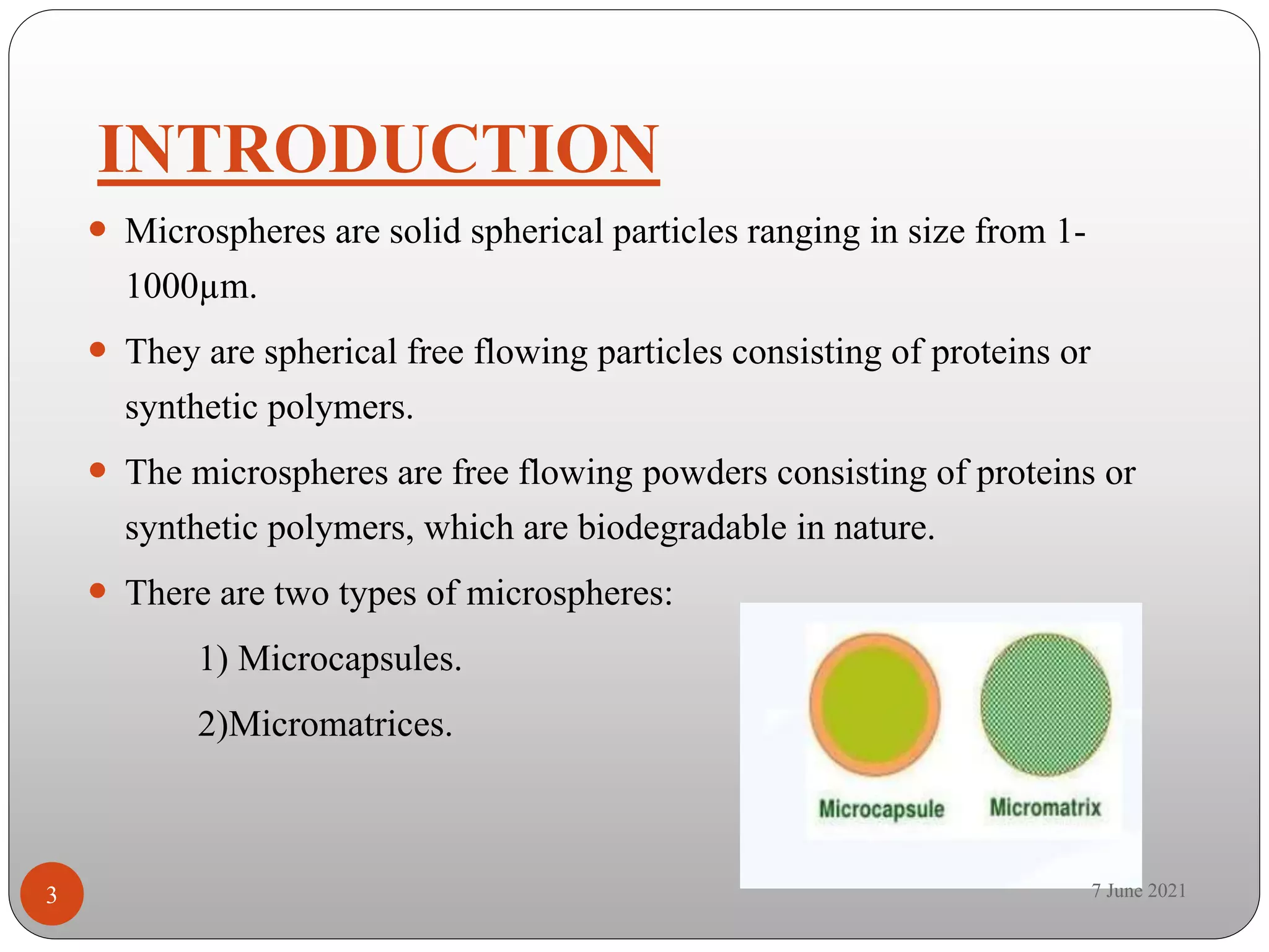 Micro Capsules / Micro Spheres | PPTX