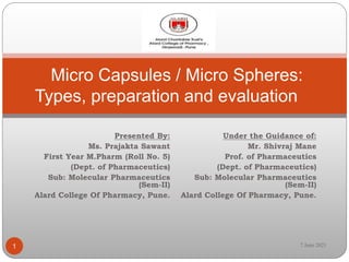 Micro Capsules / Micro Spheres | PPTX