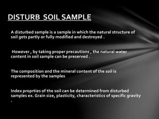 TYPES OF SOIL SAMPLE AND SAMPLERS . | PPTX