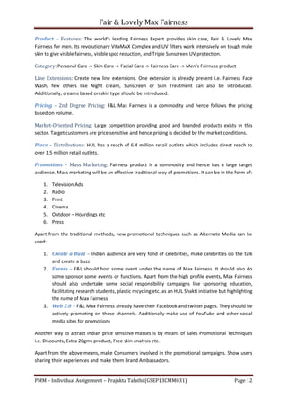 Product Marketing and Management for Fair and Lovely Max Fairness | PDF