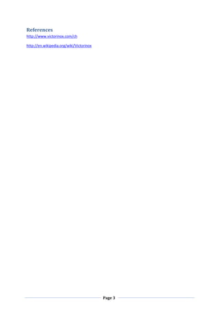 Valence Brand - Swiss Knife - Victorinox | PDF