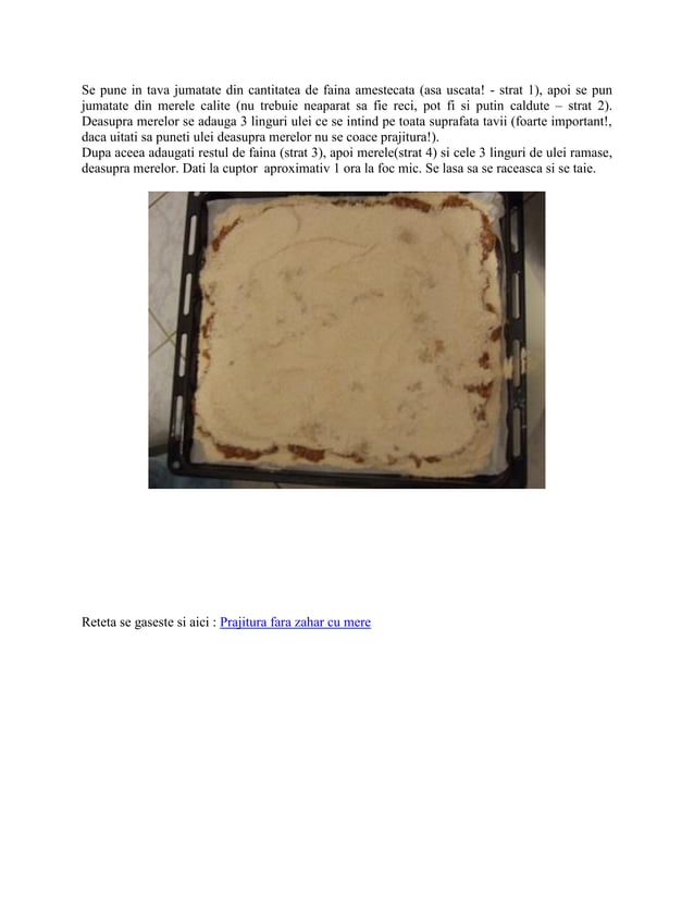 Prajitura fara zahar cu mere | PDF