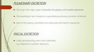 drug excretion | PPTX