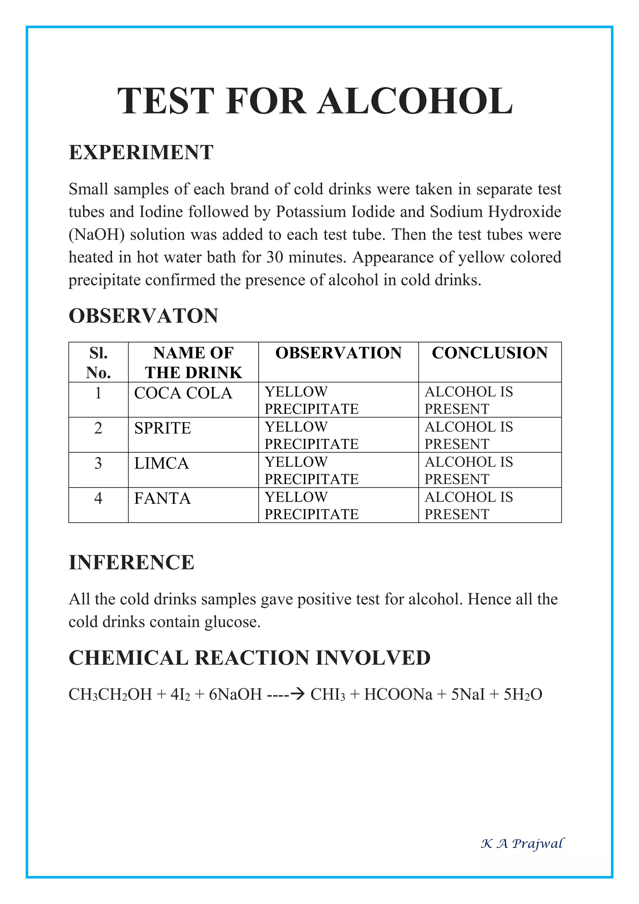 Determination of The Contents of Cold Drinks | PDF