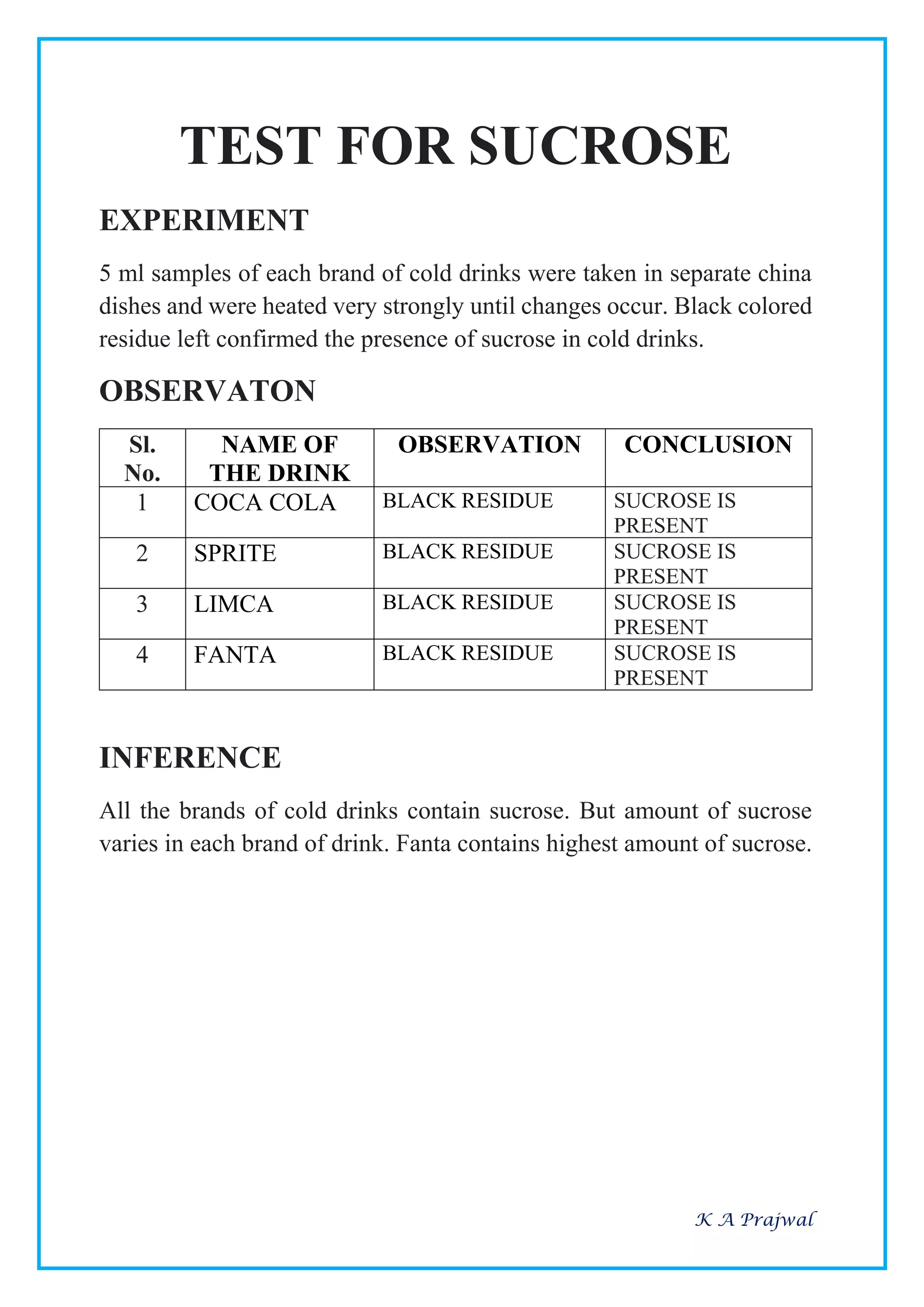 Determination of The Contents of Cold Drinks | PDF
