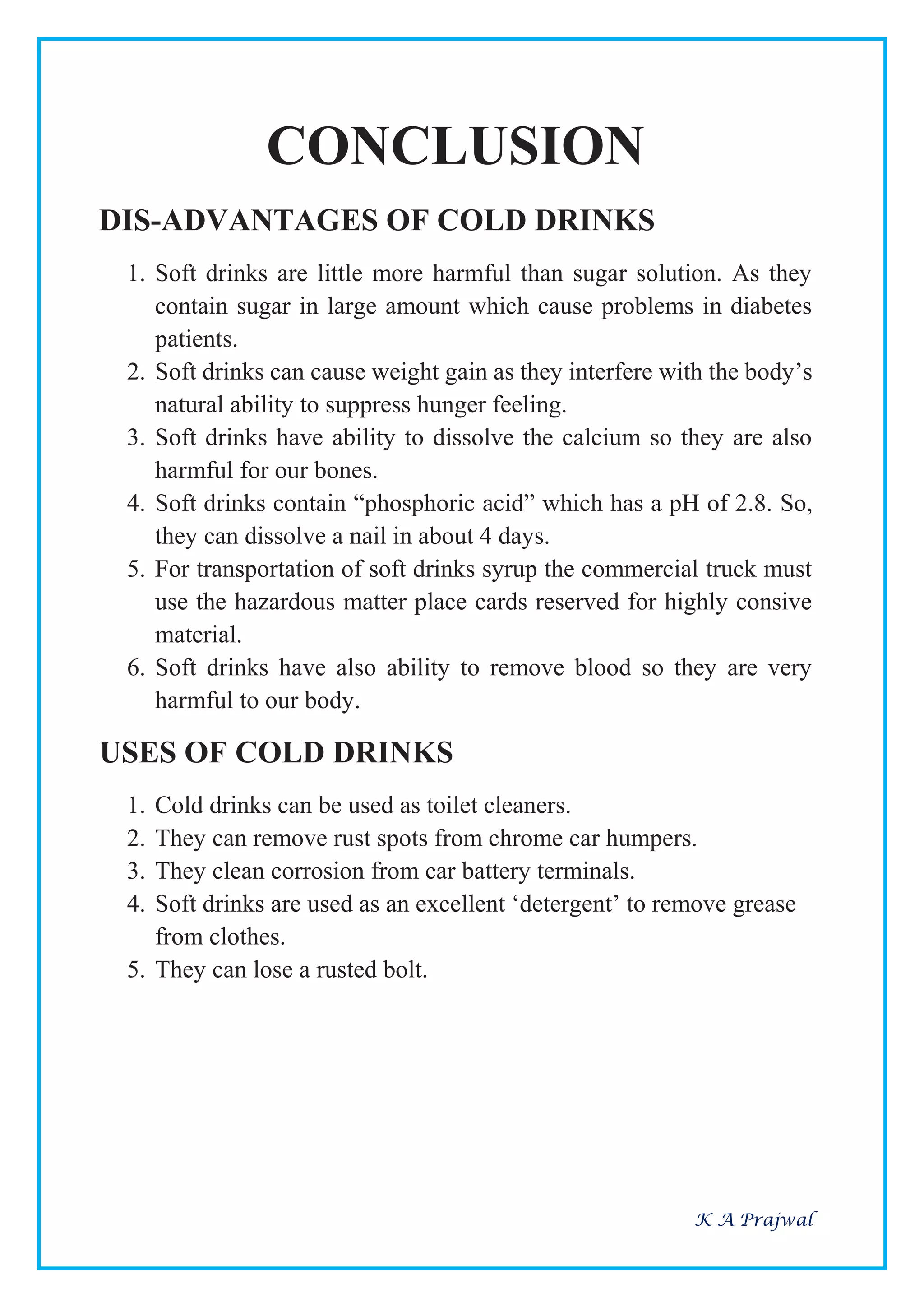 Determination of The Contents of Cold Drinks | PDF
