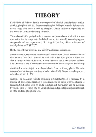 Determination of The Contents of Cold Drinks | PDF