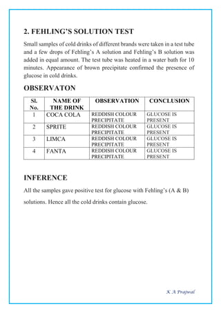 Determination of The Contents of Cold Drinks | PDF