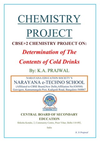 Determination of The Contents of Cold Drinks | PDF