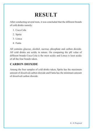 Determination of The Contents of Cold Drinks | PDF