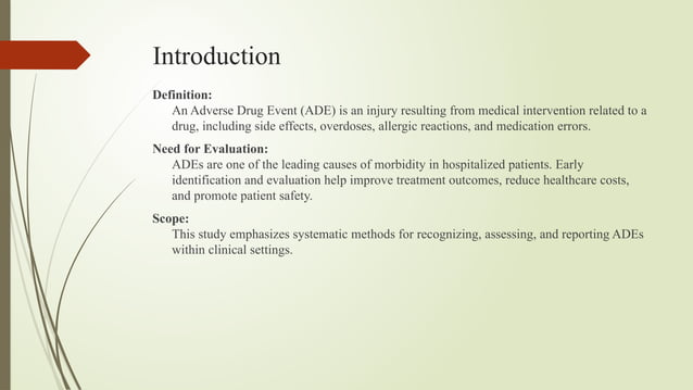 Identification And Evaluation of Patient Adverse Drug Event Report | PPTX