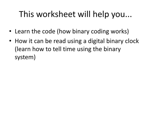 Prak1 binary clocks | PPT