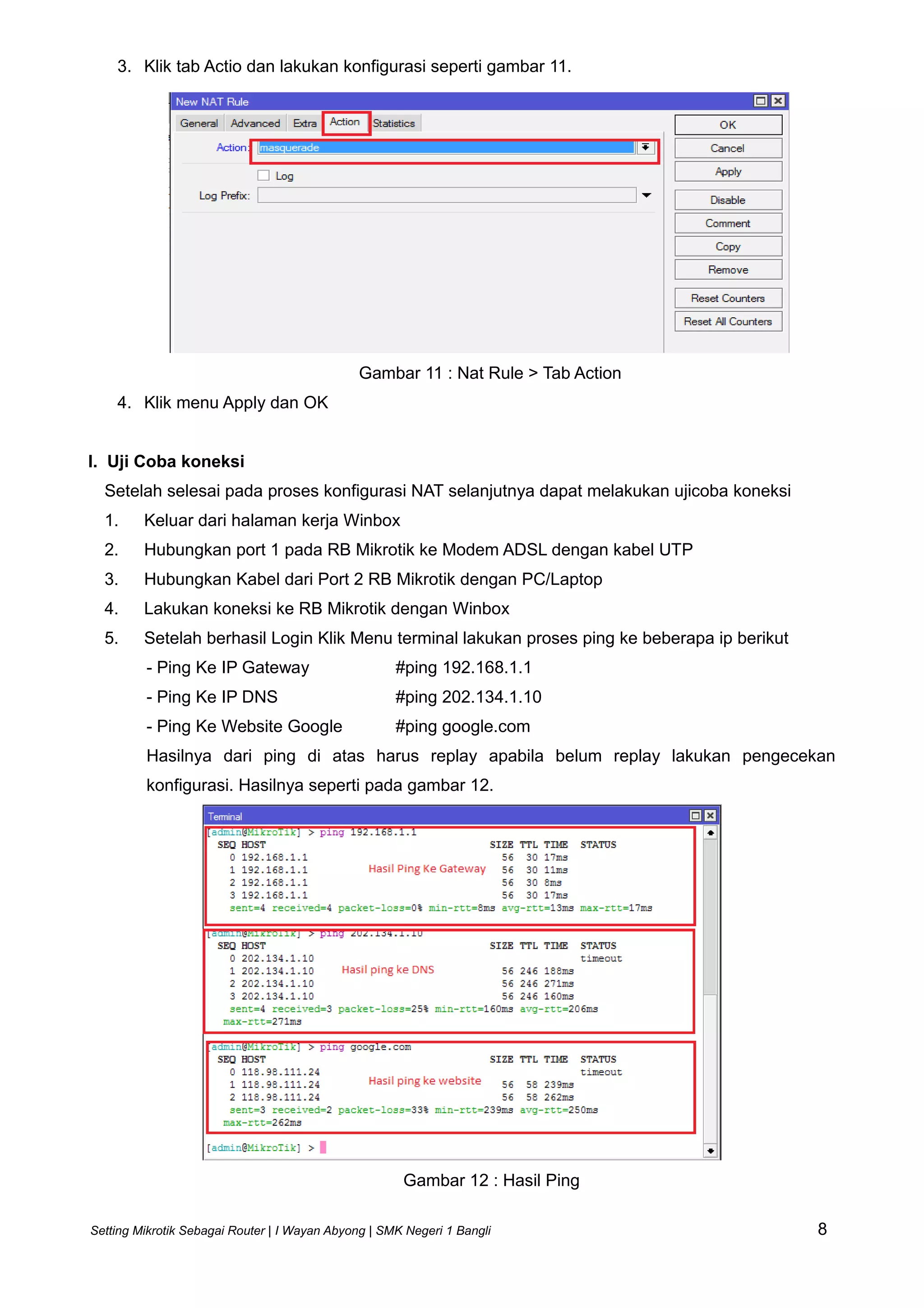 Prak1 settingmikrotiksebagairouter | PDF