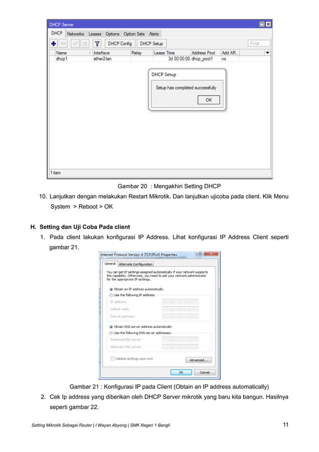 Prak1 settingmikrotiksebagairouter | PDF