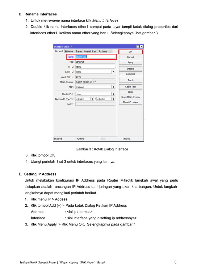 Prak1 settingmikrotiksebagairouter | PDF