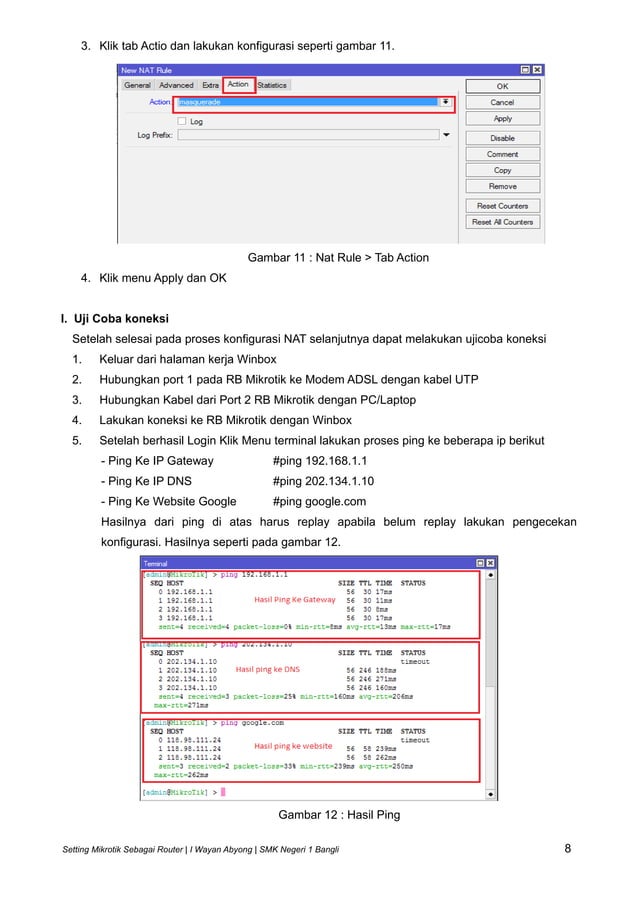 Prak1 settingmikrotiksebagairouter | PDF