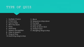 Praktikum 2 (kelompok 3) - Type of Quiz | PPT