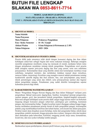Modul Ajar Deep Learning Prakarya Pengelolaan Kelas 9 Terbaru 2025 | DOCX