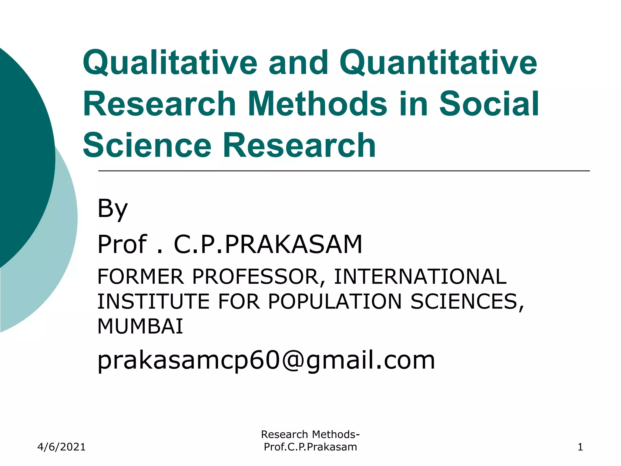 Qualitative and Quantitative Research Methods in Social Science ...