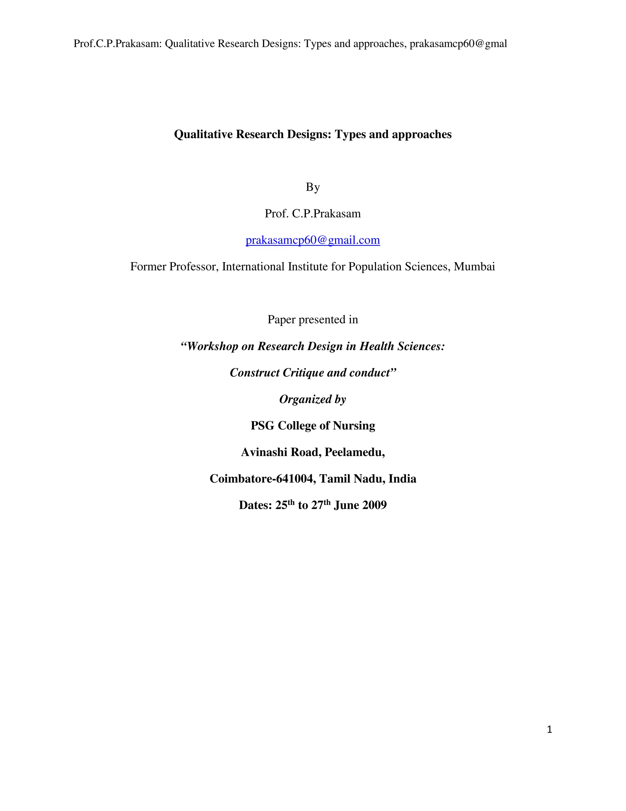 Qualitative research design Types and Approaches | PDF