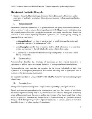 Qualitative research design Types and Approaches | PDF