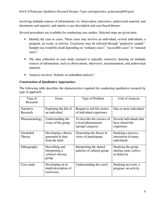 Qualitative research design Types and Approaches | PDF