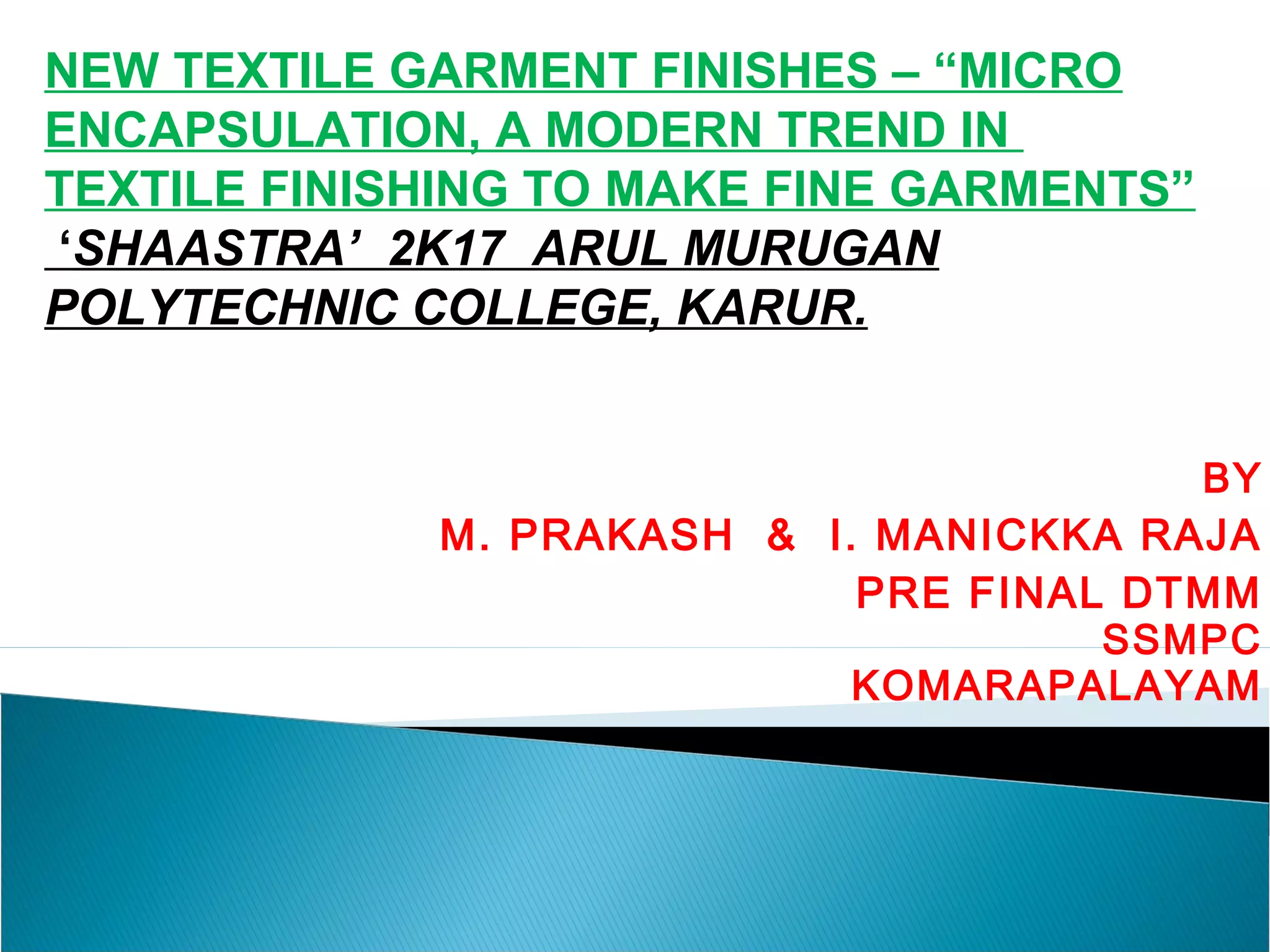 Textile Garment Finishes | PPT
