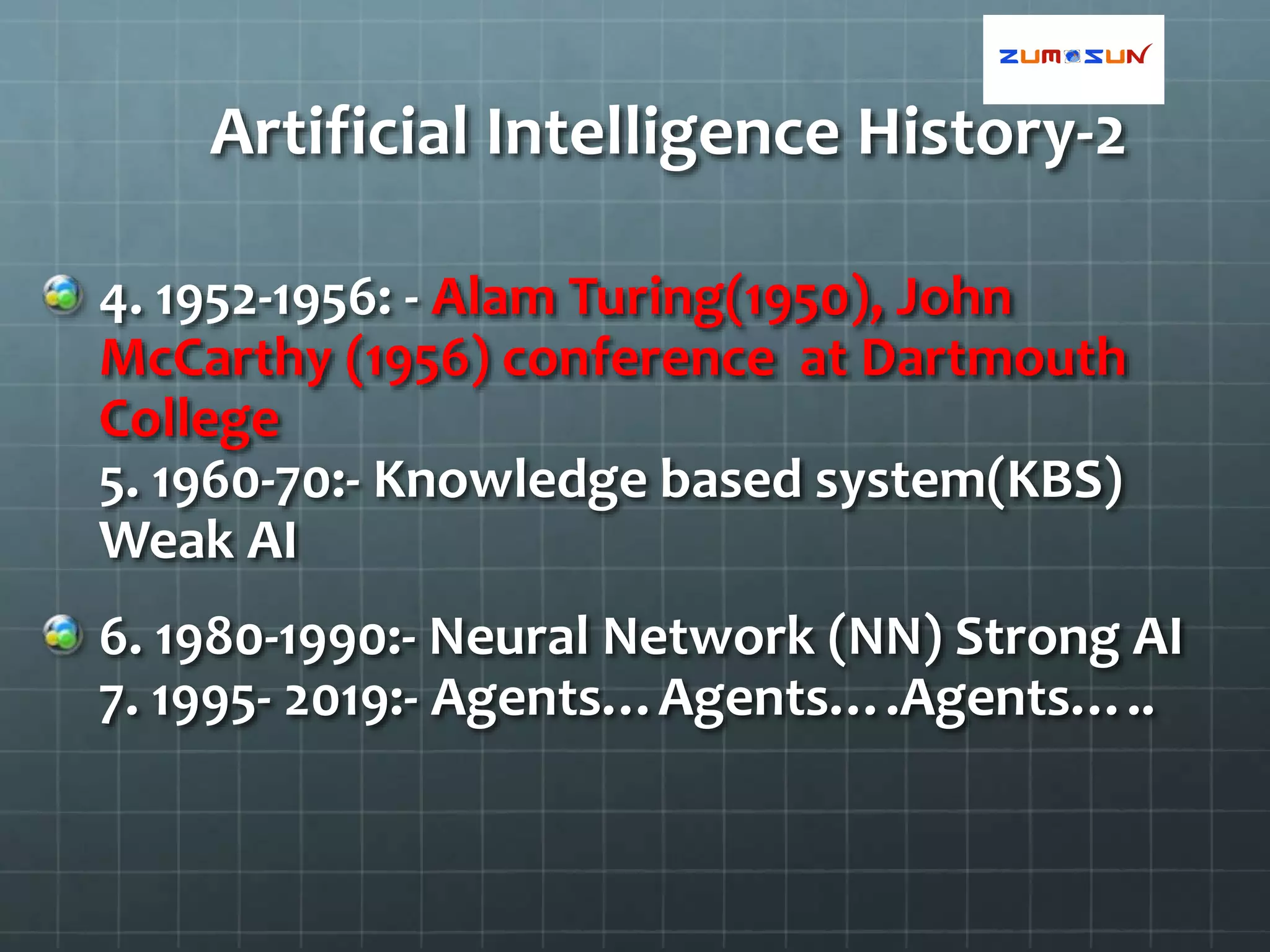 Artificial Intelligence History, Present and Future | PPT