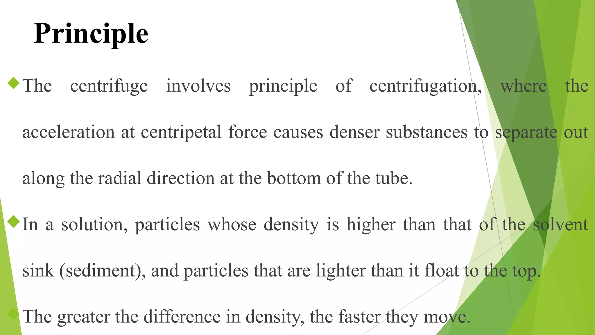 centrifuge principle and application | PPT
