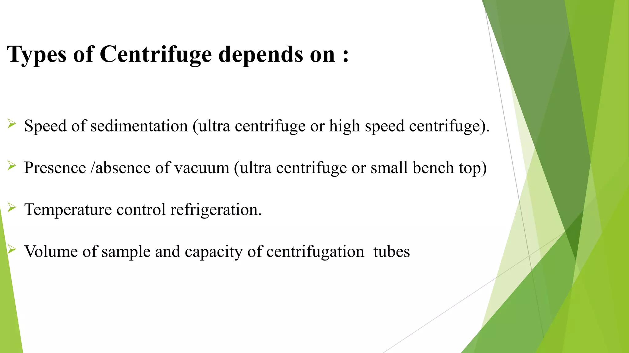 centrifuge principle and application | PPT