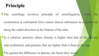 centrifuge principle and application | PPT