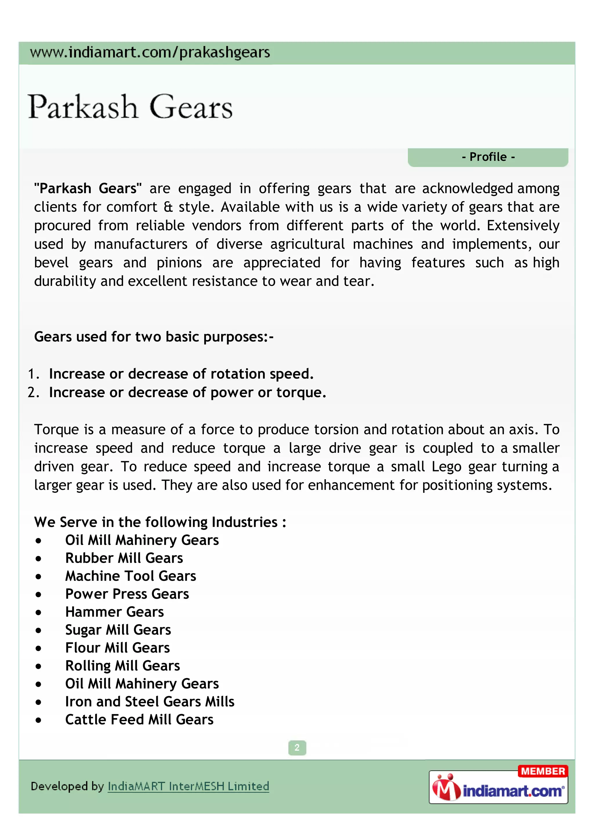 Parkash Gears, Ludhiana, Steel Spur Gears | PDF