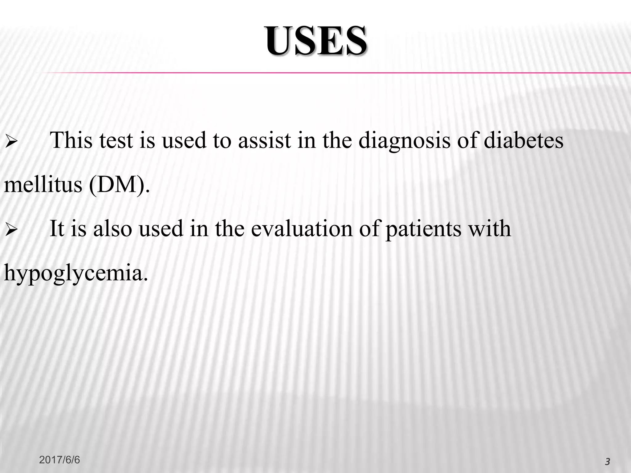 glucose tolerance test indication and procedure | PPTX