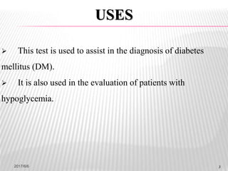 glucose tolerance test indication and procedure | PPTX