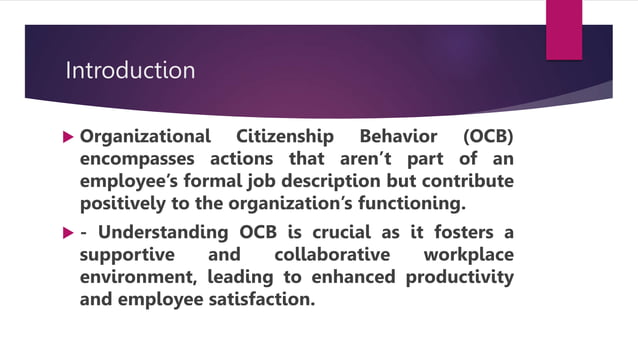 Organizational citizenship behavior pptx | PPT