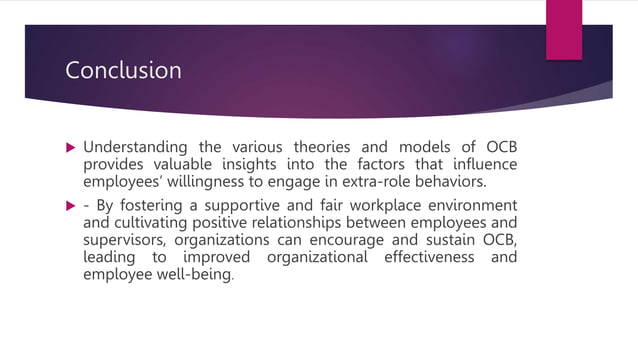 Organizational citizenship behavior pptx | PPT