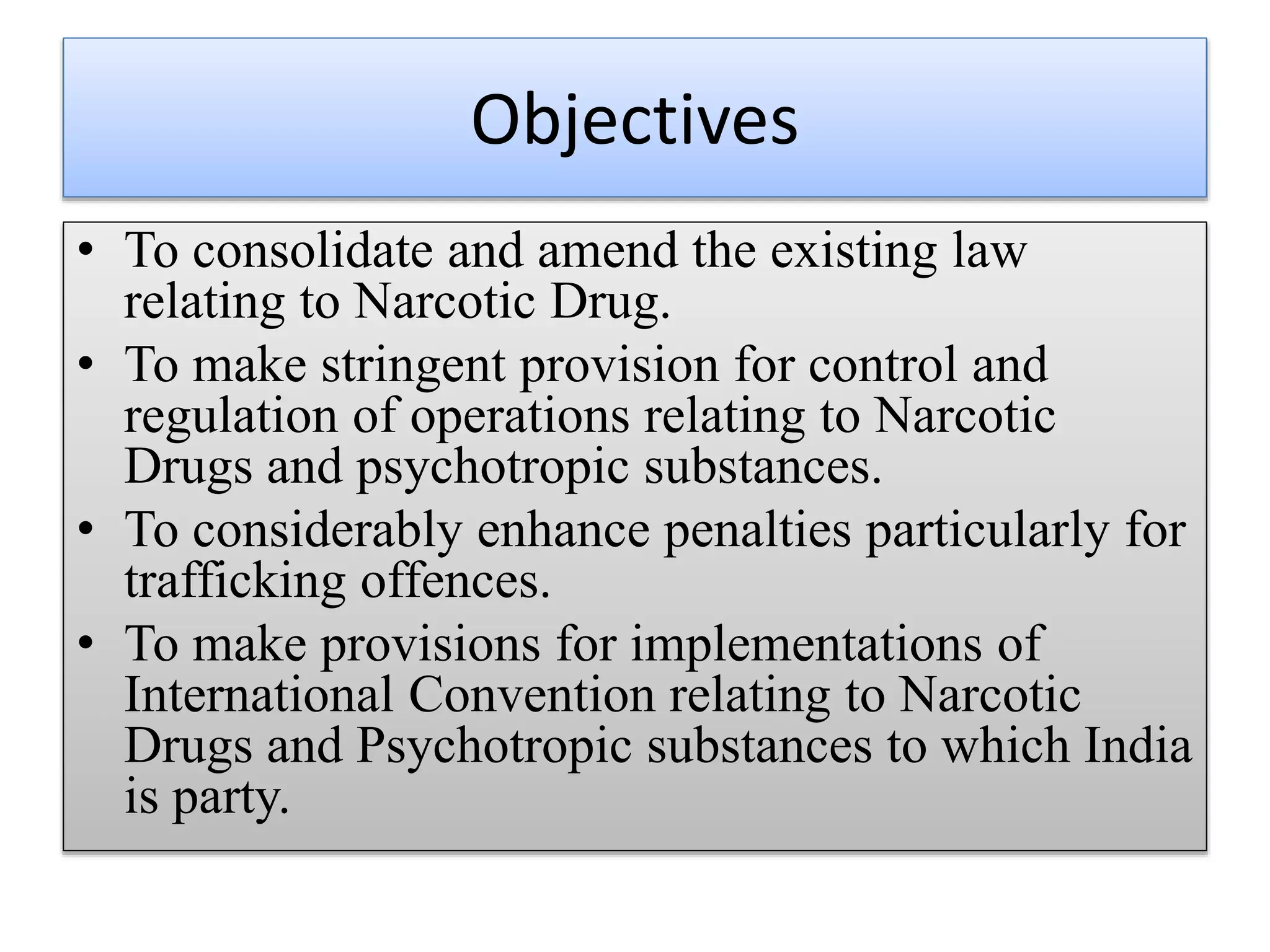 Narcotic and Psychotropic Substance act 1985 | PPTX